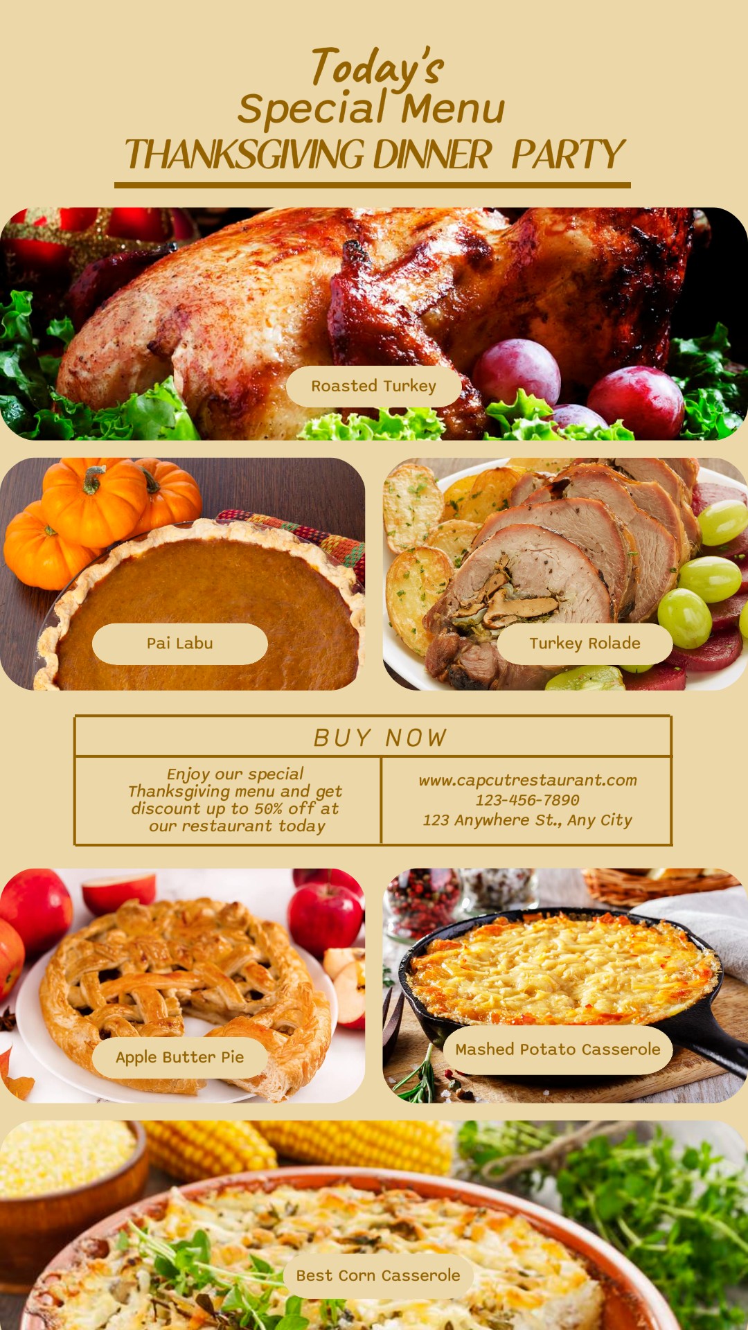 SPECIAL MENU THANKSGIVING DINNER PARTY INSTAGRAM S - Pippit