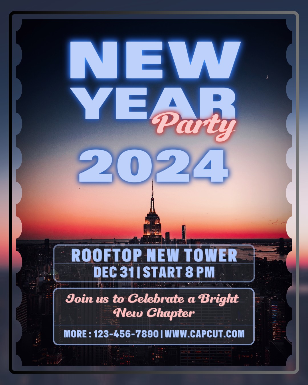 New Year Party Invitation Instagram Portrait - Pippit