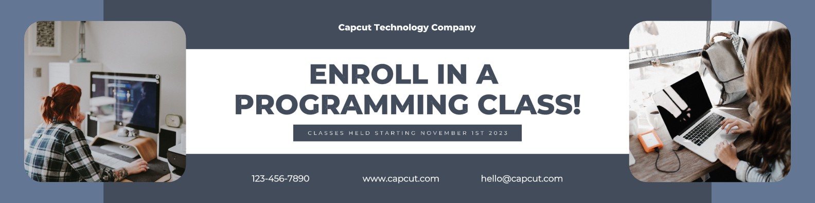 Technology Programming Class LinkedIn Banner - Pippit